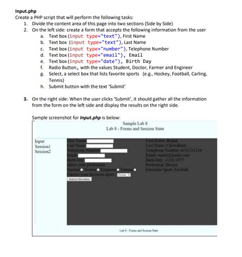 Solved Inputphp Create A Php Script That Will Perform The