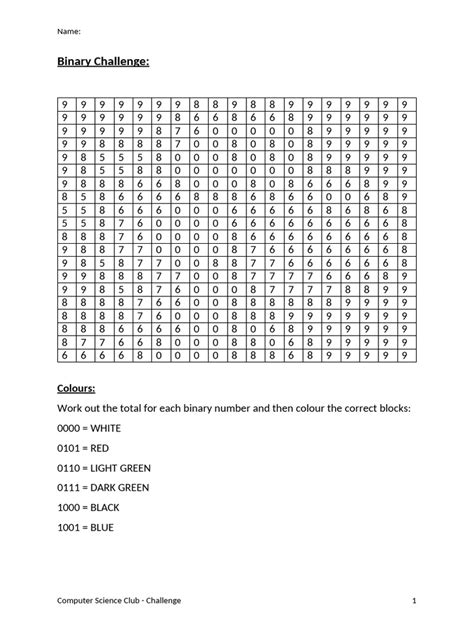 Binary Challenge Pdf