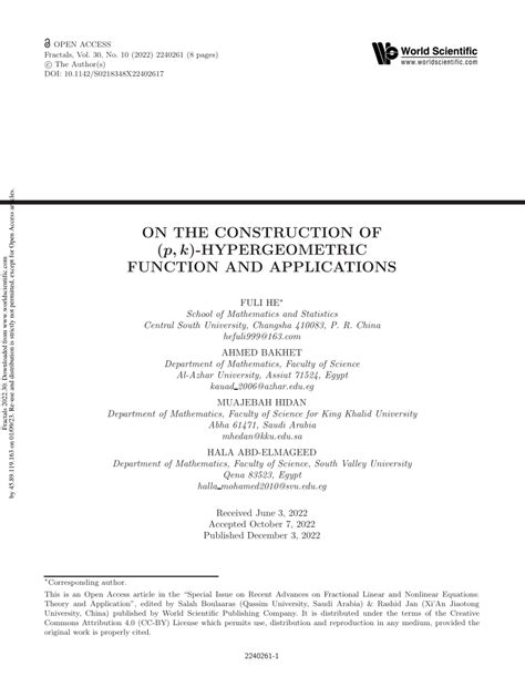 Pdf On The Construction Of Pk Hypergeometric Function And Applications