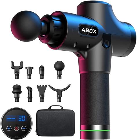 Massage Gun Abox Professional Deep Tissue Portable Massager With 20 Speed Levels Max 3300 Rpm