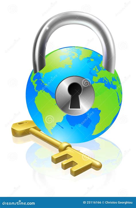 Lock And Key Globe Royalty Free Stock Image Image 25116166