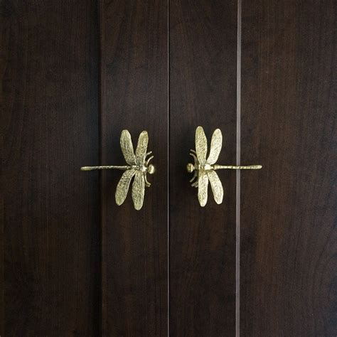 Dragonfly Brass Cabinet Knob Solid Brass Drawer Pull Doorknob Dragonfly Knob Knobs Drawer