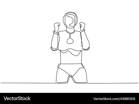 Single Continuous Line Drawing Robot Standing Vector Image