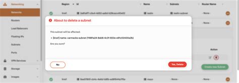 Deleting Networks Cleura Docs