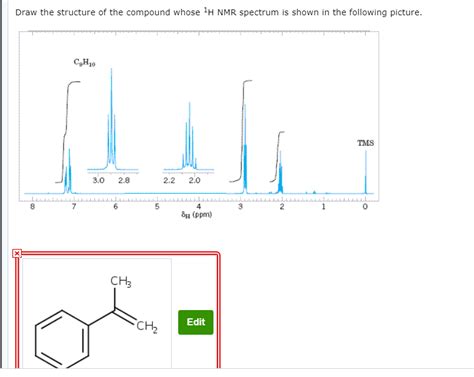 Solved Draw The Structure Of The Compound Whose 1h Nmr