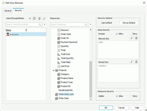 edit view element dialog box logi analytics