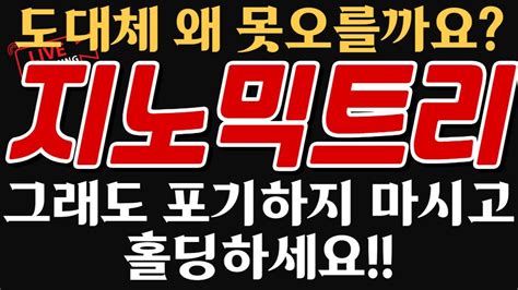 지노믹트리 도대체 왜 못오를까요 그래도 포기하지 마시고 홀딩하세요 Youtube