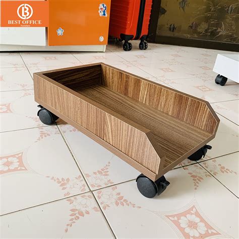Kệ Cpu Máy Tính Di động Gắn Bánh Xe Chốt Hãm Gỗ Mdf Chống ẩm Kệ để Case Máy Tính Bàn Shopee