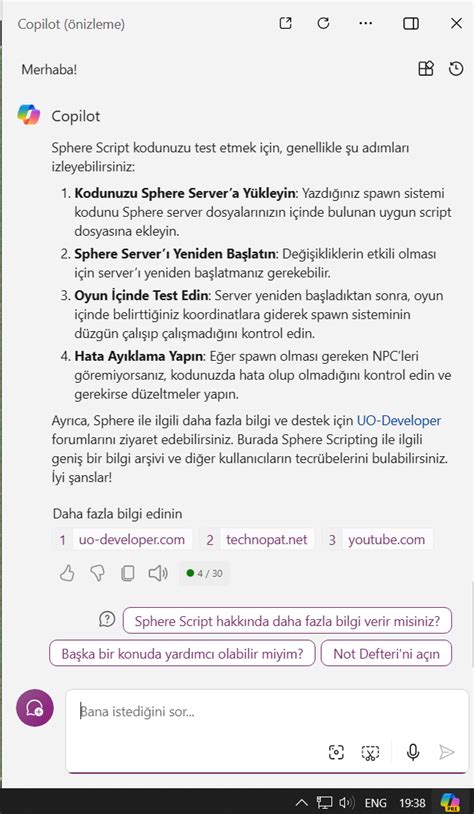 Copilot Ve Sphere Script UO Developer COM
