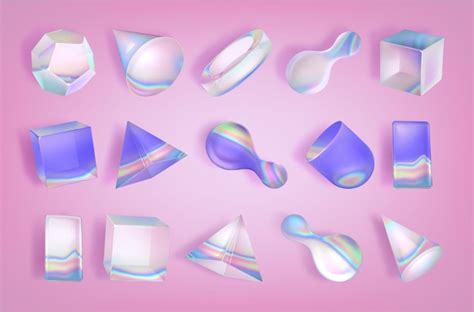 Free Vector 3d Abstract Glass Shape And Crystal Light Gradient