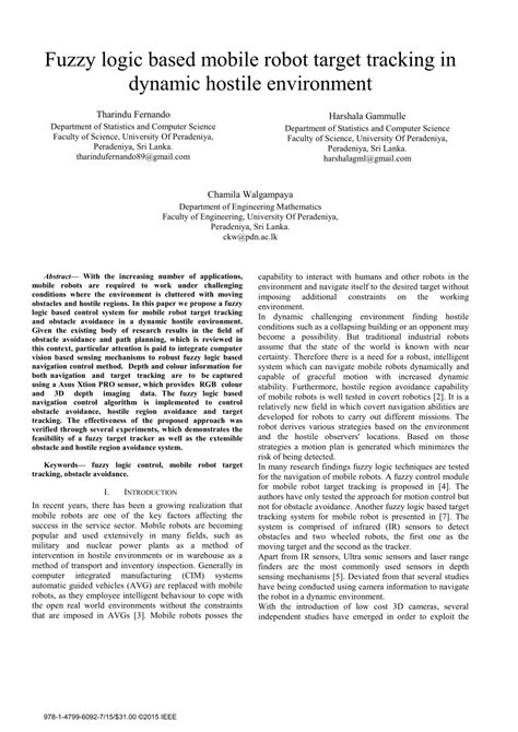 Pdf Fuzzy Logic Based Mobile Robot Target Tracking In Dynamic Hostile Environment