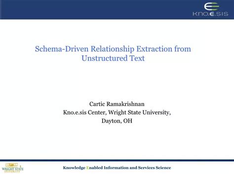 Ppt Schema Driven Relationship Extraction From Unstructured Text Powerpoint Presentation Id