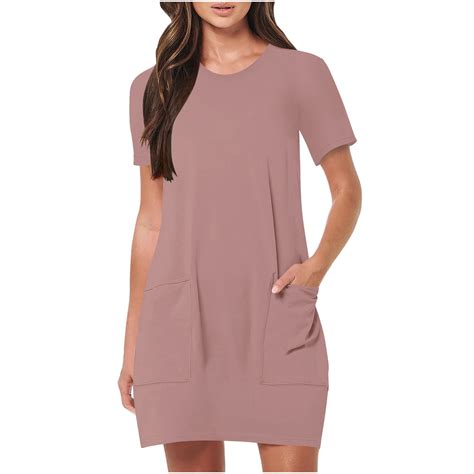 Apexfwdt Womens Summer Casual T Shirt Dresses Short Sleeve Mini Dress
