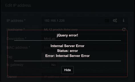 when editing a jquerry error appears · issue 3684 · phpipam phpipam · github