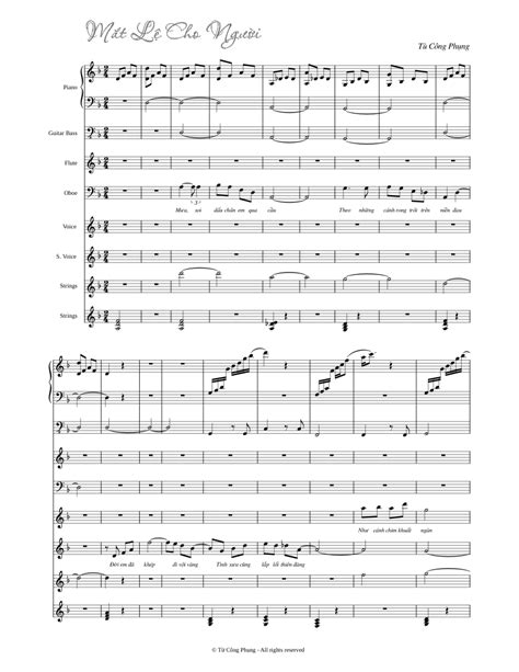 Mắt Lệ Cho Người Sheet Music For Piano Vocals Flute Oboe And More