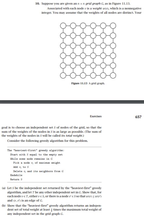 solved 10 suppose you are given an n x n grid graph g as