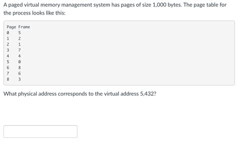 Solved A Paged Virtual Memory Management System Has Pages Of