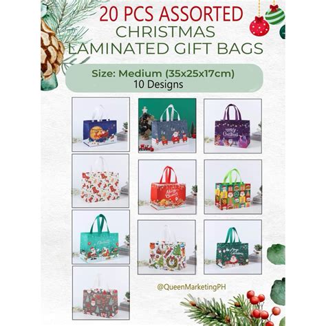 20pcs Assoted Christmas Eco Bag Medium Shopee Philippines