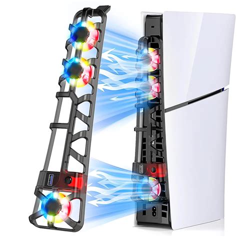 Rgb Light Cooling Fan For Ps5 Slim Temperature Controlled Fan Speed