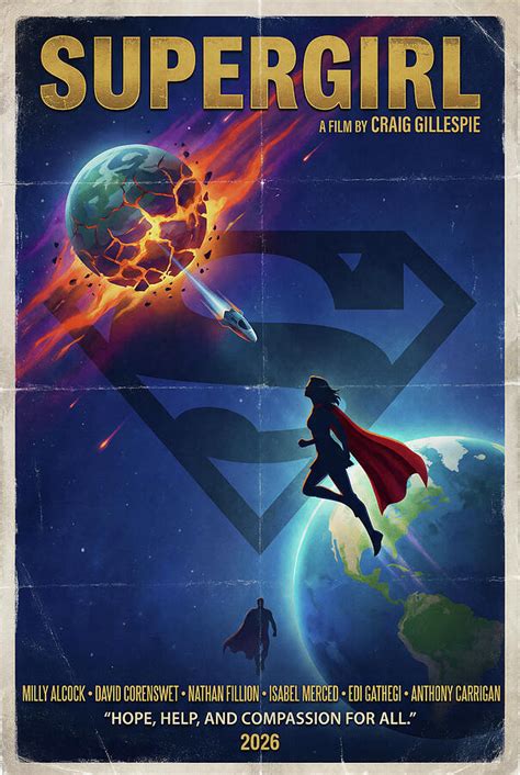 Supergirl Minimal Movie Poster Retro Film Poster Vintage 2026 Digital Art By Sampadart