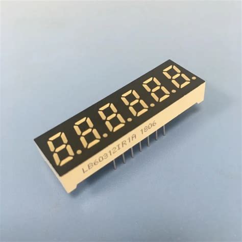 super red small size 6 digit 7 segment led display common anode for