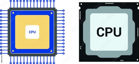 Chip Circuit Computer Cpu Microchip Processor Vector Icon Or Logo