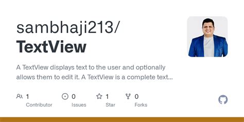 Github Sambhaji213textview A Textview Displays Text To The User And