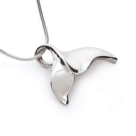 Solid 925 Sterling Silver Whale Tail Necklace Whale Fluke Necklace