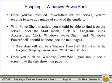 PPT CNT System Administration Spring Scripting Windows PowerShell Part