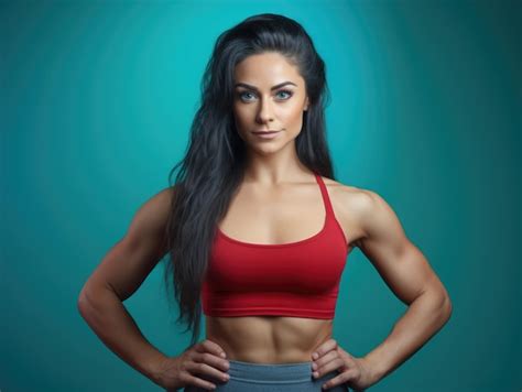 Premium Ai Image A Young Bodybuilder Strong Woman Training Girl