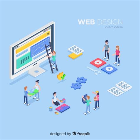 Free Vector Web Design Elements In Isometric Style