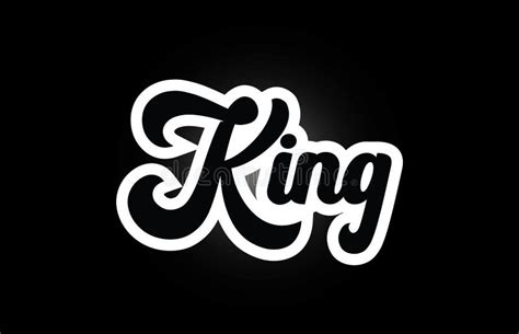 Black And White King Hand Written Word Text For Typography Logo Icon Design Stock Illustration