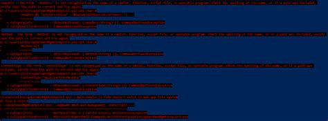 Powershell Error Headers Is Not Recognized As The Name Of A Cmdlet · Issue 400 · Azurerds