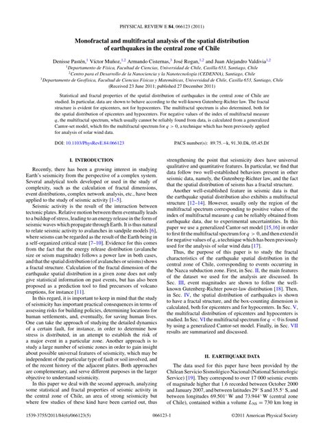 Pdf Monofractal And Multifractal Analysis Of The Spatial Distribution Of Earthquakes In The