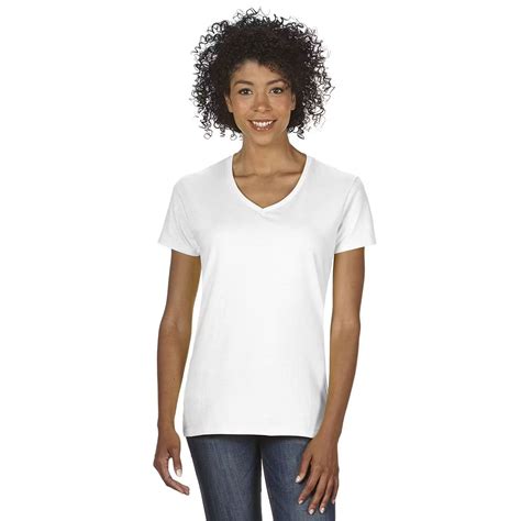 Gildan Womens V Neck T Shirt Heavy Cotton Short Sleeve V Neck Tee For