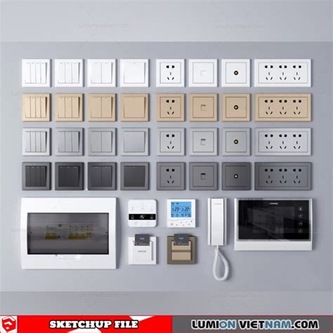 Wall Switch Socket Sketchup Models By Cuong Covua