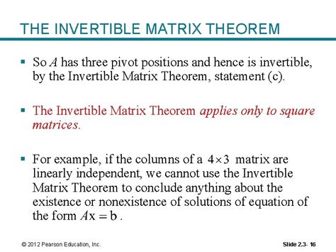 Matrix Algebra THE INVERSE OF A MATRIX