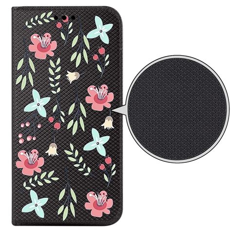 Etui do Xiaomi Redmi Note Pro Plus zamykane malowane wzór kwiaty