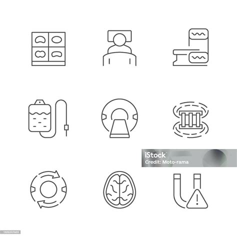 Mri 및 Ct 스캔의 줄 아이콘 설정 Cat 스캔에 대한 스톡 벡터 아트 및 기타 이미지 Cat 스캔 Mri 스캐너 Mri 스캔 Istock