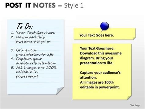Marketing Diagram Post It Notes Style Strategy Diagram