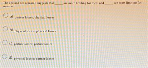 Solved The Age And Sex Research Suggests That Q ﻿are More