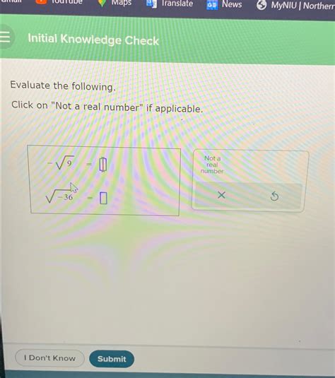 solved initial knowledge checkevaluate the following click