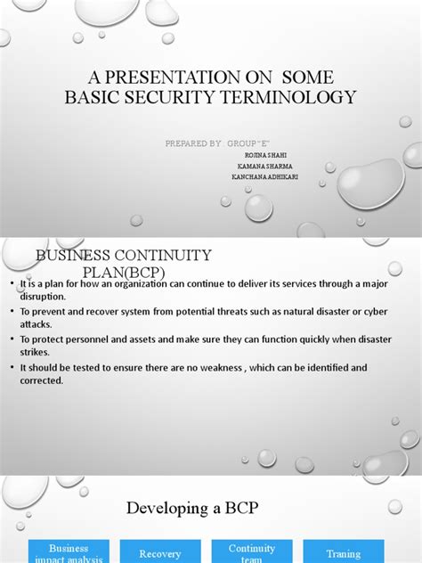 A Presentation On Some Basic Security Terminology Pdf Cybercrime