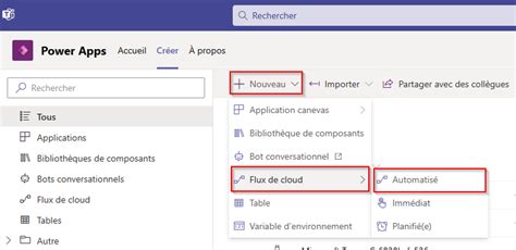 Créer Des Flux à Laide De Lapplication Power Apps Dans Microsoft Teams Power Automate