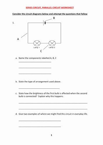 Worksheet For Parallel Circuit Workbook With Diagrams And Instructions On How To Use It