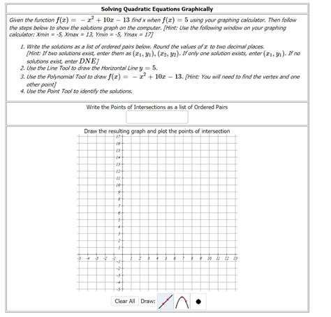 Solved Solving Quadratic Equations Graphically Given The