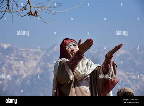 A Muslim Devotee Prays On The Occasion Of Lailat Al Miraj Or Mehraj U