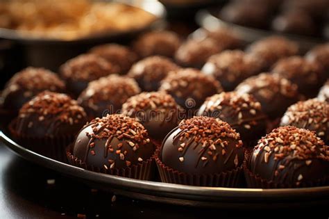 Brigadeiro Gourmet Brazilian In Close Up Brazilian F Stock