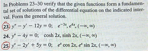in problems 23 30 ﻿verify that the given functions