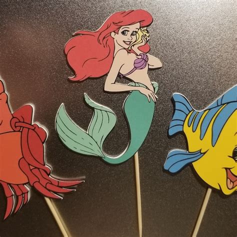 Ariel Cupcake Toppers Etsy